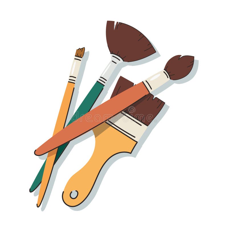 Paint Brushes for Drawing Vector Illustration Stock Vector ...