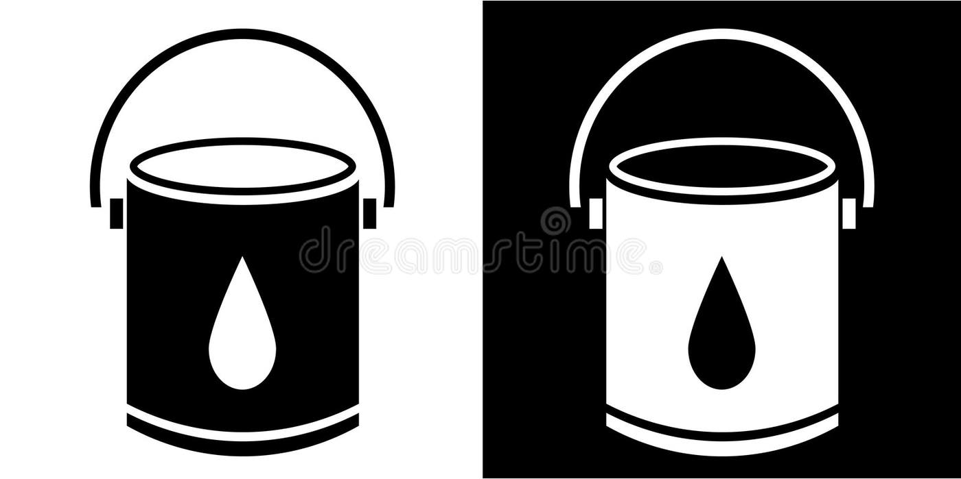 Black White Paint Bucket Icon Stock Illustrations – 2,194 Black White ...