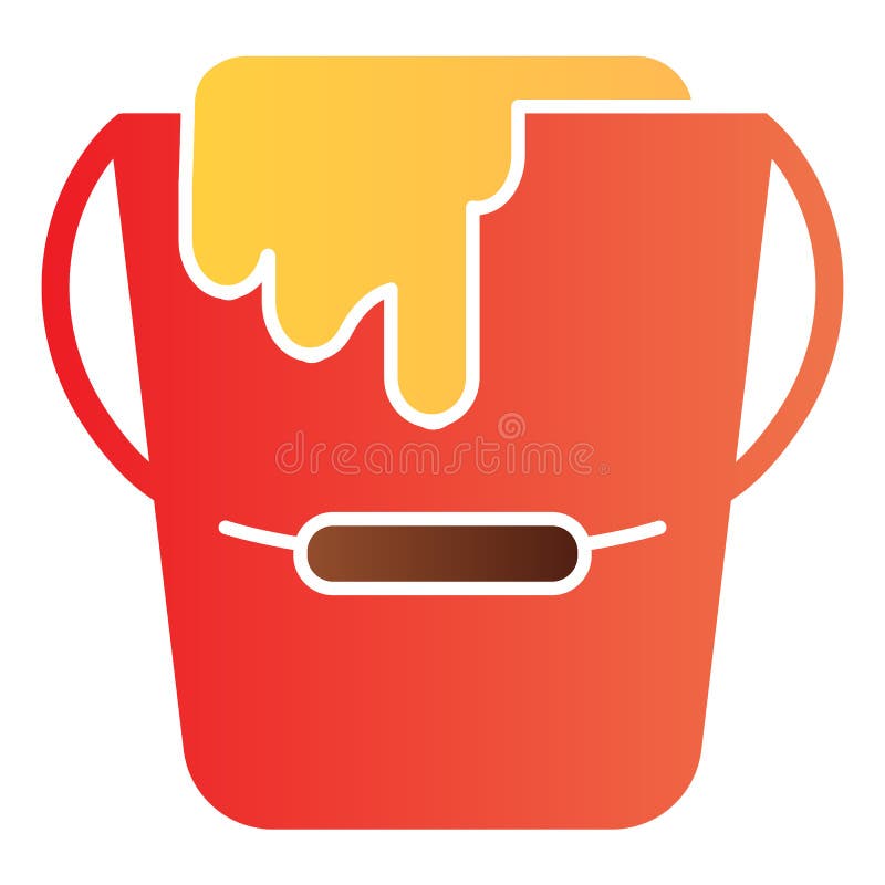 Paint Bucket Flat Icon. Paint Container Color Icons in Trendy Flat ...