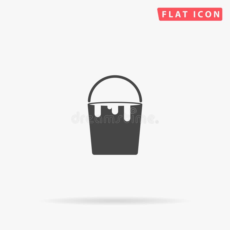 Paint Bucket Flat Vector Icon Stock Vector - Illustration of pour, logo ...