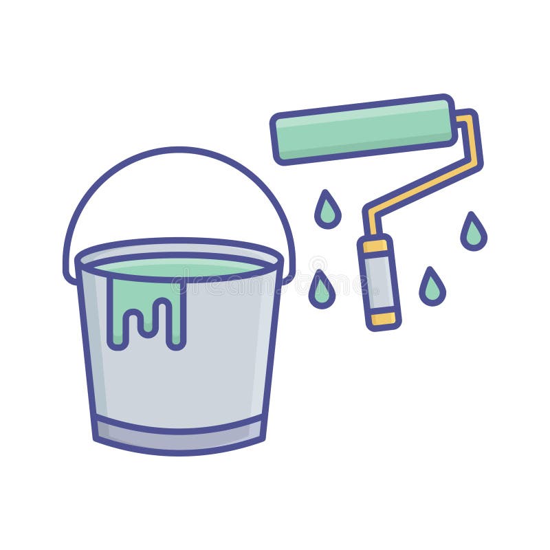 Paint Bucket Vector Icon Which Can Easily Modify or Edit Stock Vector ...