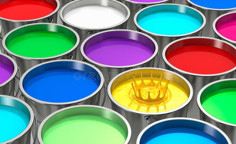 Paint Buckets stock illustration. Illustration of drop - 48582954
