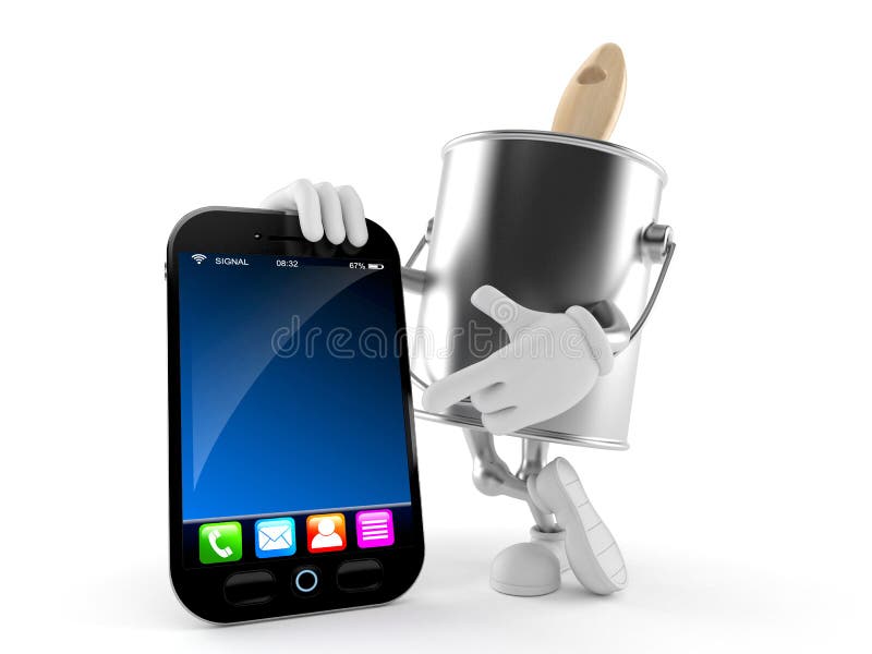 Set of Paint with Phone Logo Design , Phone, Paint Stock Illustration ...