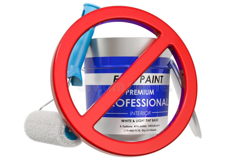 Forbidden Paint Brush Sign. Do Not Paint Sign Stock Illustration ...