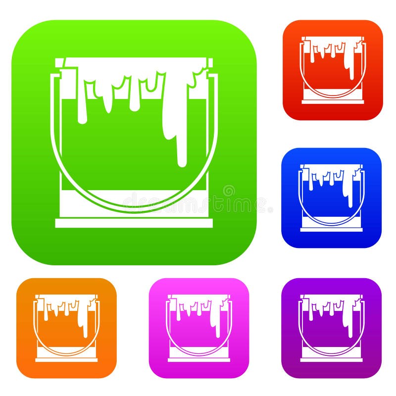 Paint can set collection stock vector. Illustration of craft - 97766303