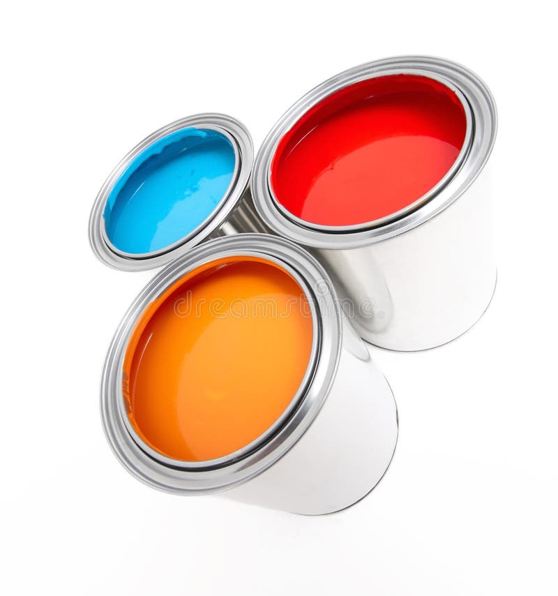 Paint Cans Cool Colors Palette Stock Photo - Image of green, palette ...