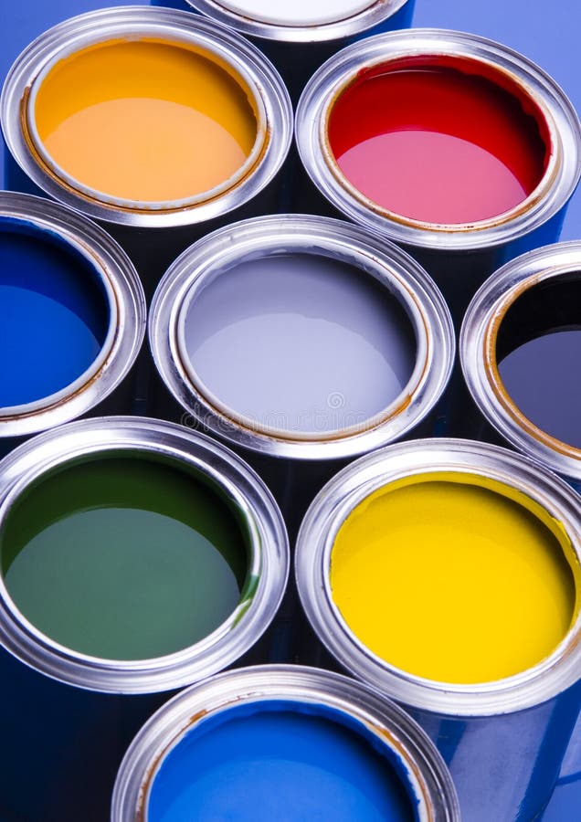 Paint cans stock photo. Image of secondary, multicolored - 41677216