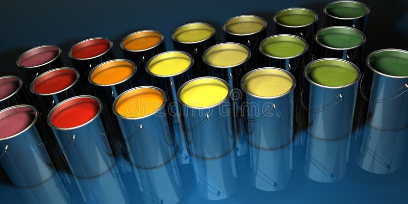 Paint Cans stock illustration. Illustration of multi, conservation ...