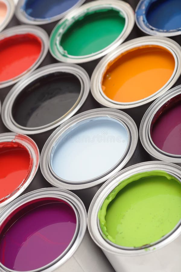 Paint cans stock photo. Image of home, magenta, improvement - 69412256