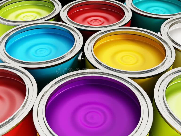 Paint cans stock photo. Image of secondary, multicolored - 41677216