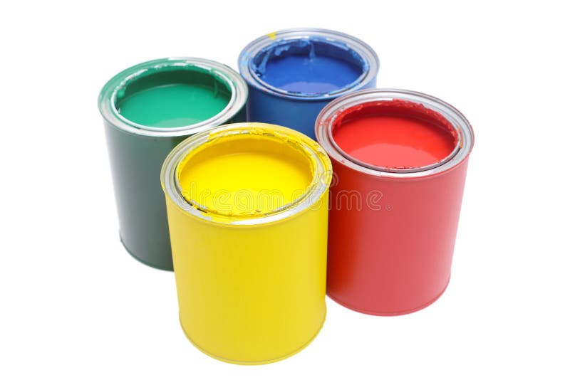Paint cans stock image. Image of decorating, studio, colorful - 22545101