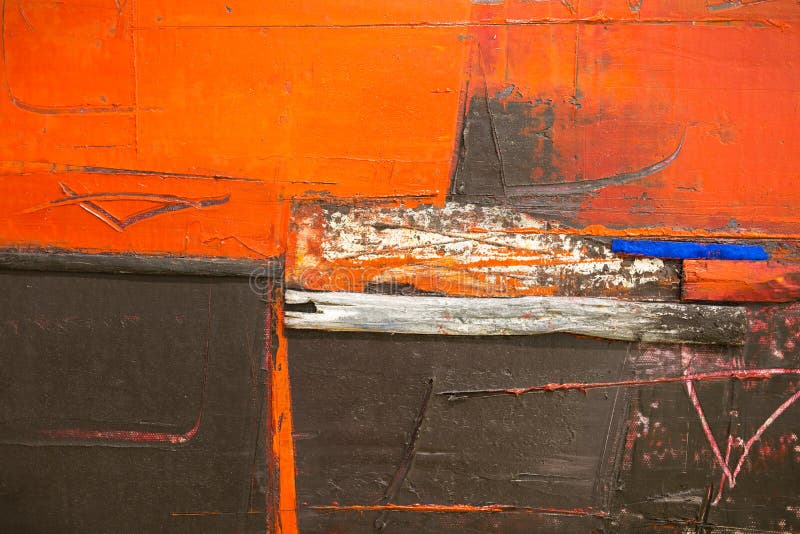 Paint on Canvas: Abstract Art with Red and Brown Background Stock Photo ...