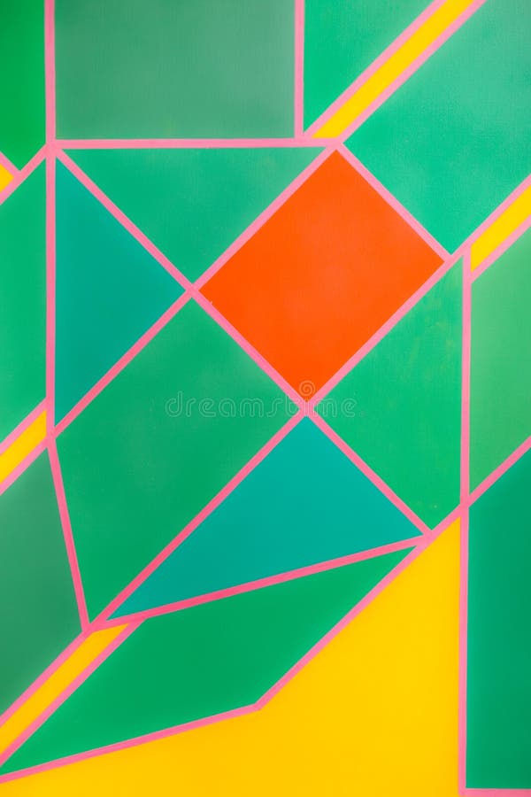 Paint on Canvas with Coloured Geometric Figures Stock Illustration ...