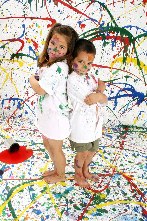 Paint Children stock photo. Image of messy, young, splashed - 986846