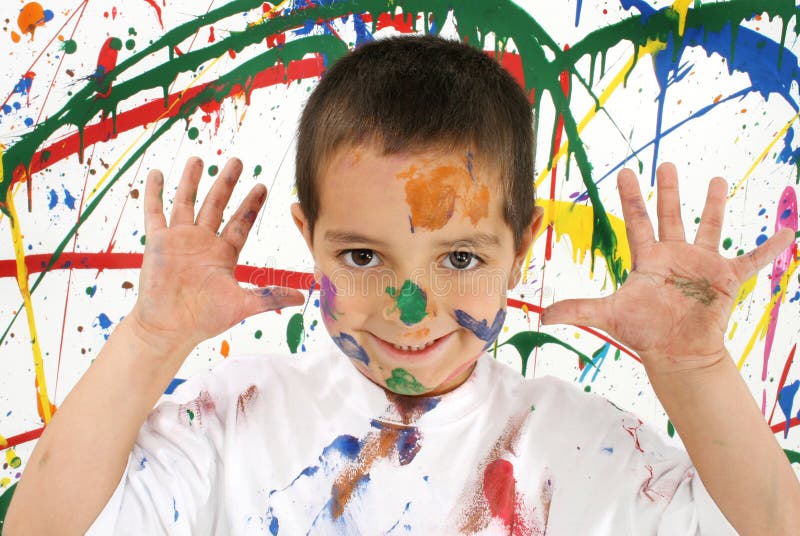 Paint Children stock photo. Image of messy, young, splashed - 986846
