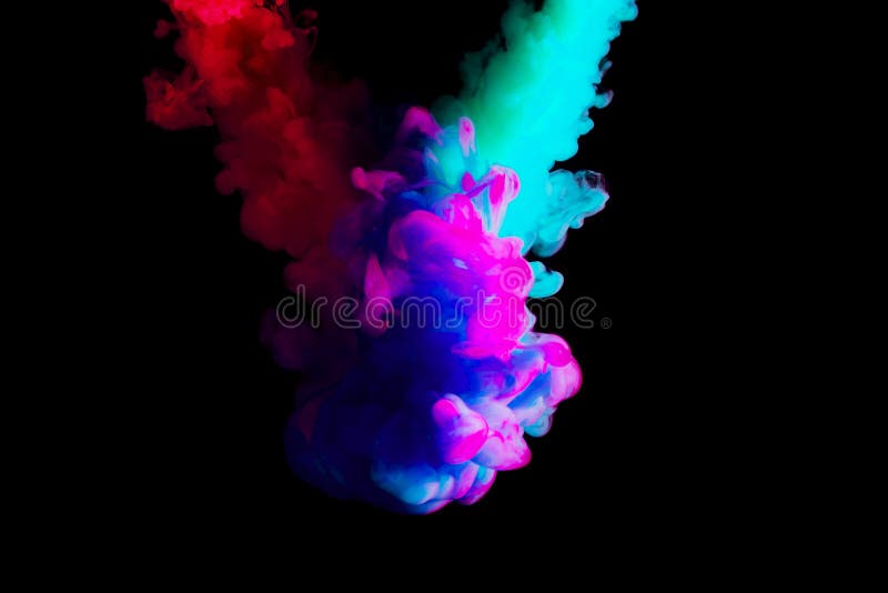 Paint Cloud in Water, Abstract Background, Process of Mixing ...