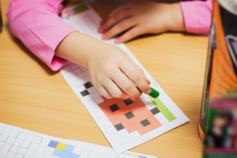 Paint Coloring Paper at Table Stock Image - Image of decor, awareness ...