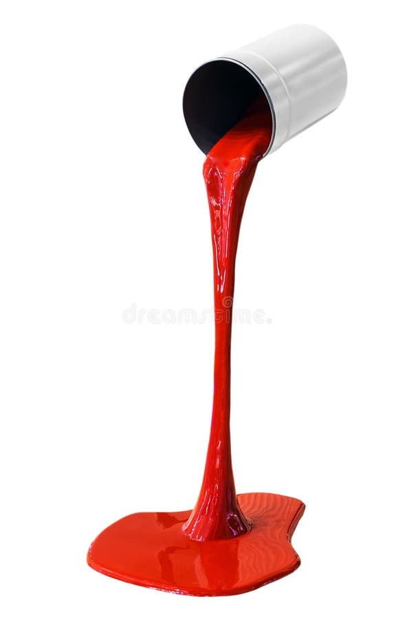 Paint for Coloring is Poured from Can Isolated Stock Photo - Image of ...