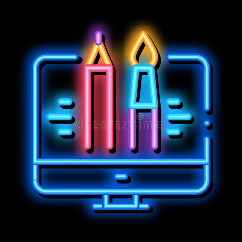 Computer Neon Text stock vector. Illustration of information - 157145139