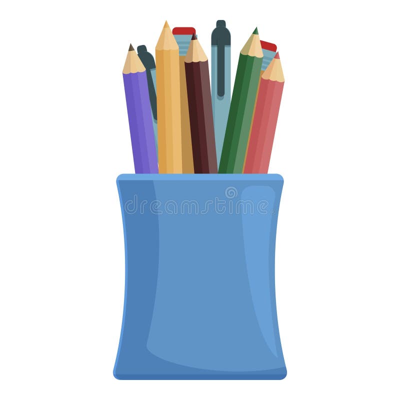Paint Draw Pencil Stand Icon Cartoon Vector. Holder Art Stock Vector ...