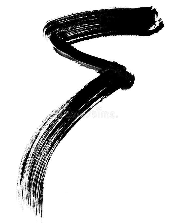 Paint Drawing Set of Smear Black and White. Hand Drawn Abstract ...