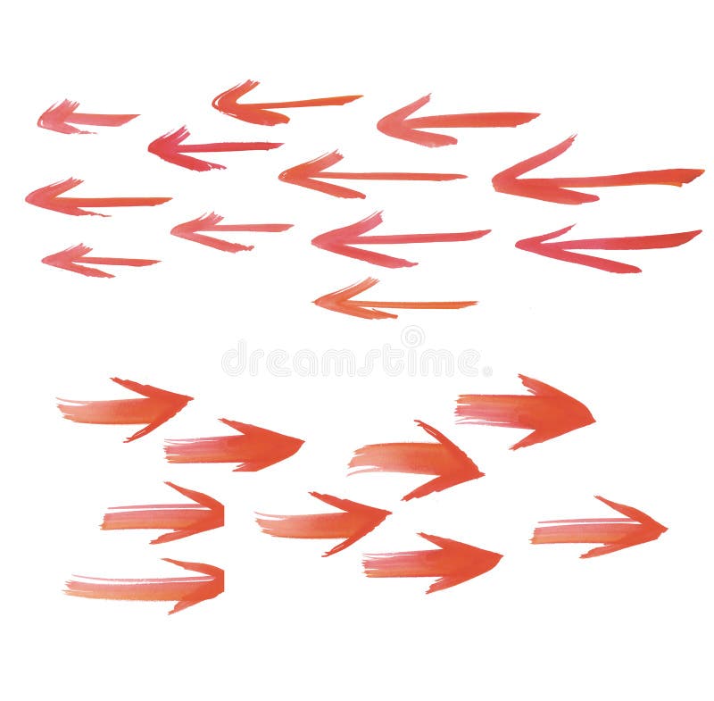 Paint Drawn Arrows Set. Design Element Stock Illustration ...