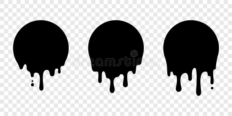 Paint Drip Sticker Circle Label Vector Liquid Drop Stock Vector ...