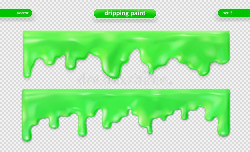 Paint Dripping. Glossy Surface. Vector Set. Eps 10 Stock Vector ...