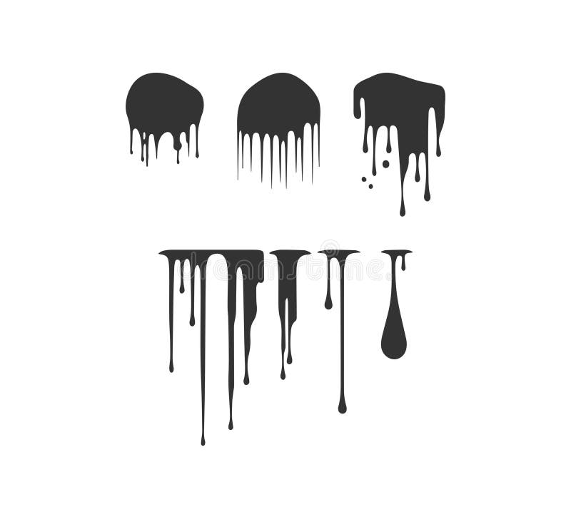 Paint Dripping Icon Set. Vector Illustration Stock Vector ...