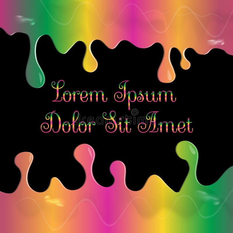 Paint Dripping Text Layout on Black Background Stock Vector ...