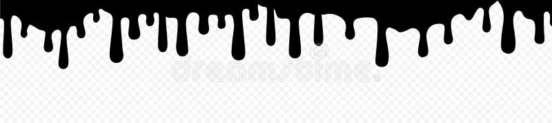 Paint Drips. Current Black Paint. Current Drops on Transparent ...