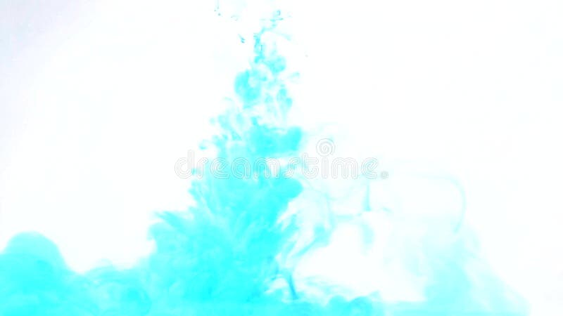 Paint Drop Effect Blue Smoke Cloud Motion White Stock Video - Video of ...