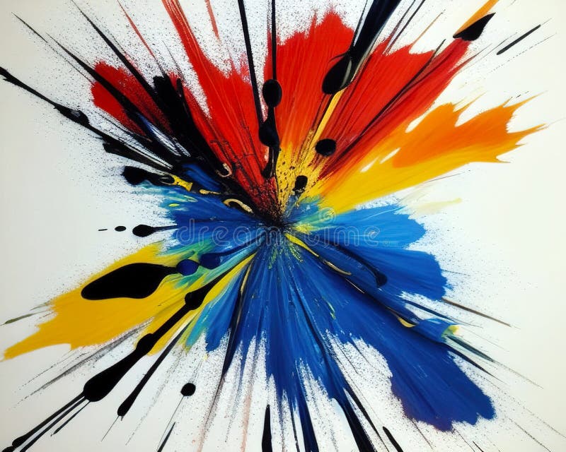 Paint Drop Explosion Abstrct AI Art Stock Illustration - Illustration ...