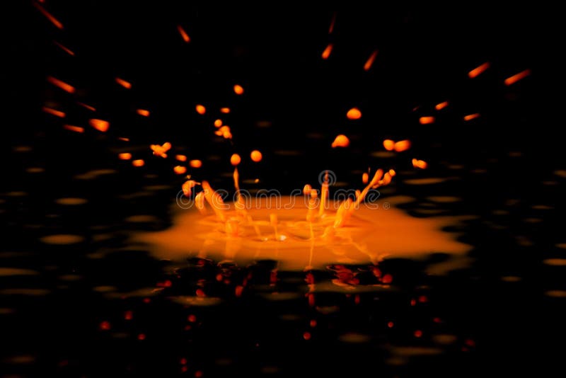 Paint Drop Splashing on Black a Background Stock Image - Image of ...