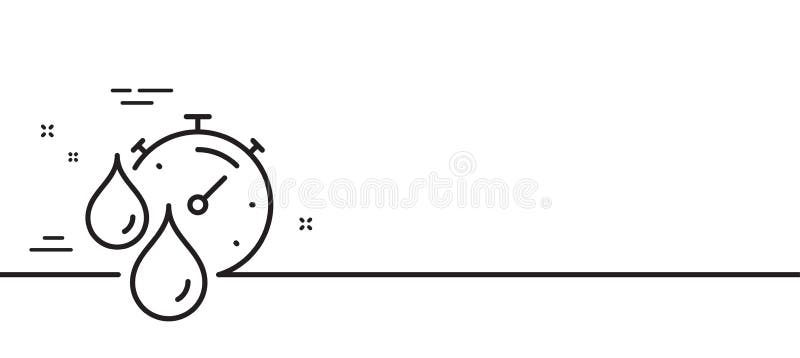 Paint Drying Time Line Icon. Timer with Dye Drops Sign. Minimal Line ...