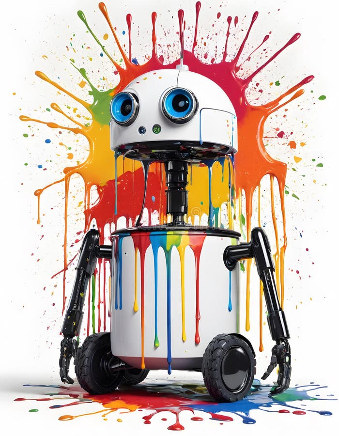 Paint-Exploding Surveillance Robot Stock Photo - Image of imaginative ...