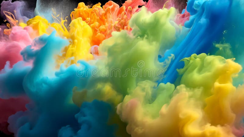 Acrylic Paint Exploding in Water Creating Colorful Abstract Shapes and ...