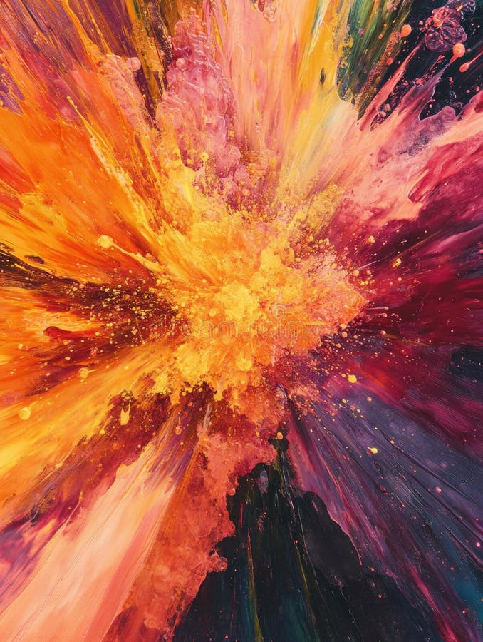 Paint Explosion on Black Background Stock Image - Image of artistic ...