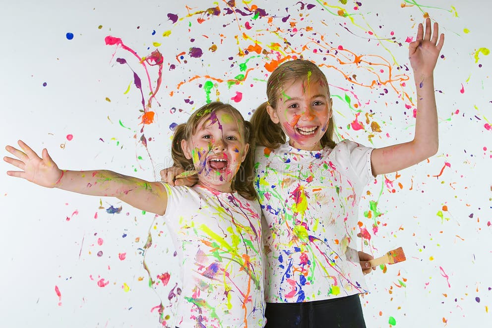 Paint Fight stock image. Image of laughter, fight, messy - 18791345