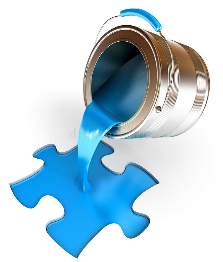 Paint Fill Container in Form of Puzzle Stock Illustration ...