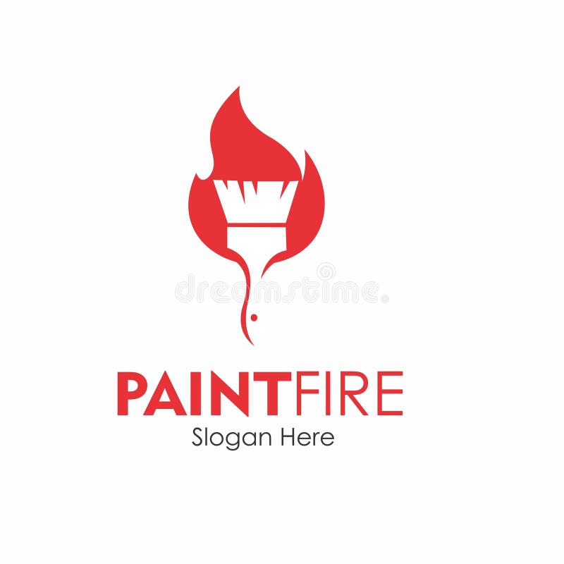 Paint Fire Logo Design Concept Stock Vector - Illustration of company ...