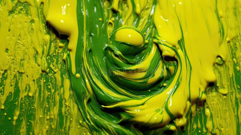 Paint Flows, Drips and Blends. 3D Abstract Background of Mixing Liquid ...