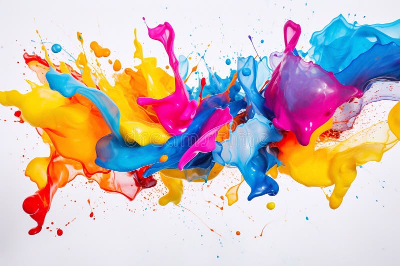 Paint and Ink, Acrylic Paint, Color Explosion, Abstract, on Dark ...