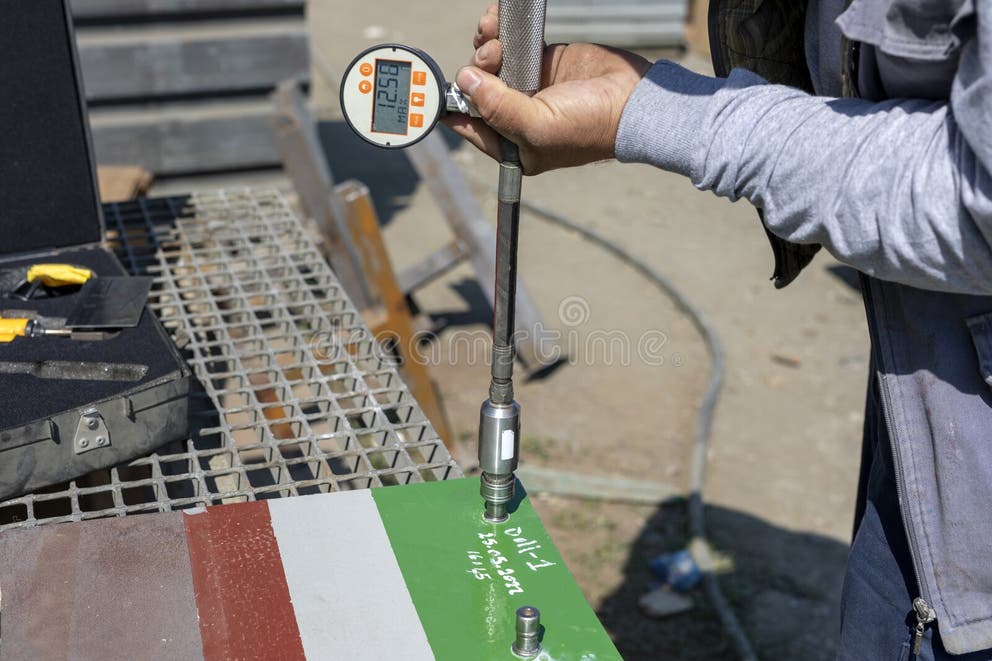 Paint Inspector is Testing Pull-off Adhesion (dolly) Test for Coating ...