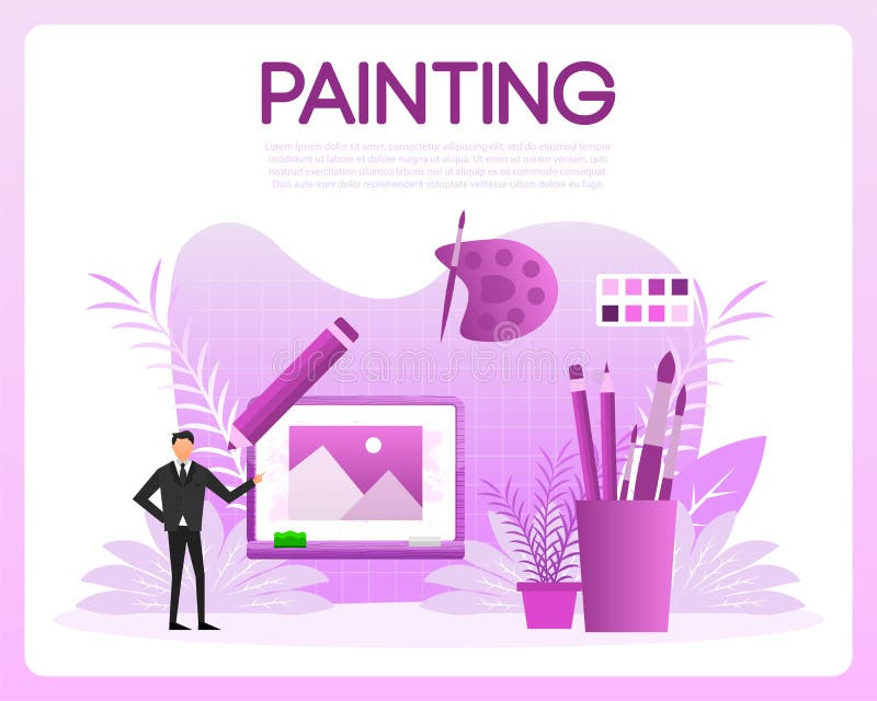 Paint Lesson. History School Subject. Vector Illustration. Stock Vector ...