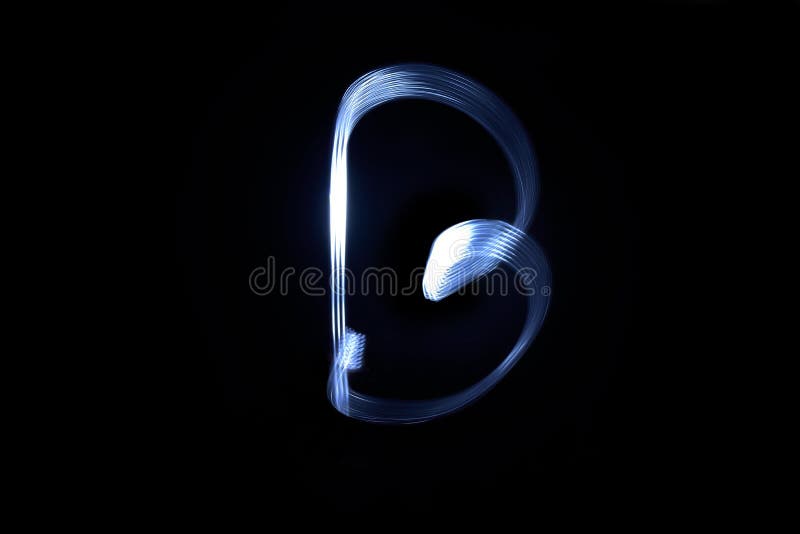 Paint with Light on Black Background Letter B Stock Photo - Image of ...