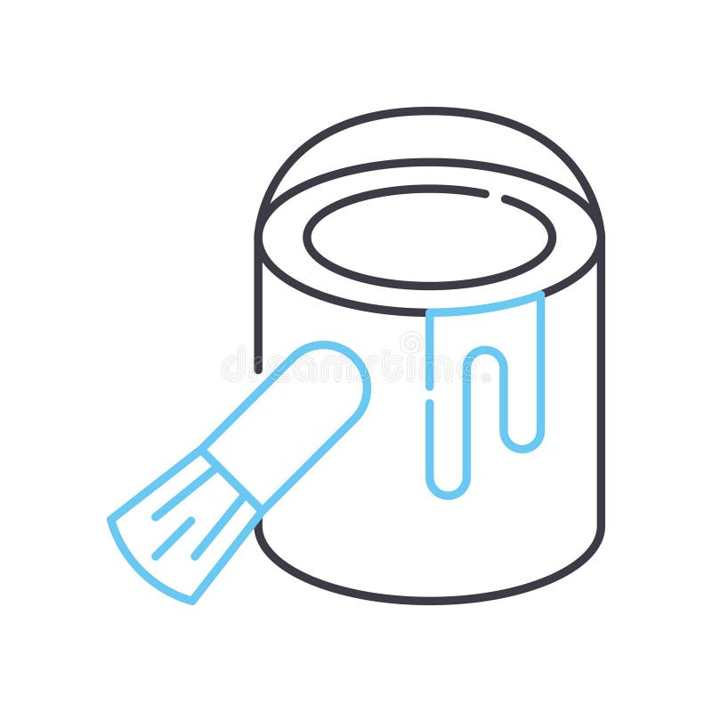 Paint Line Icon, Outline Symbol, Vector Illustration, Concept Sign ...