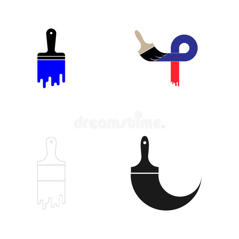 Paint Logo Icon Vector Template Stock Vector - Illustration of creative ...
