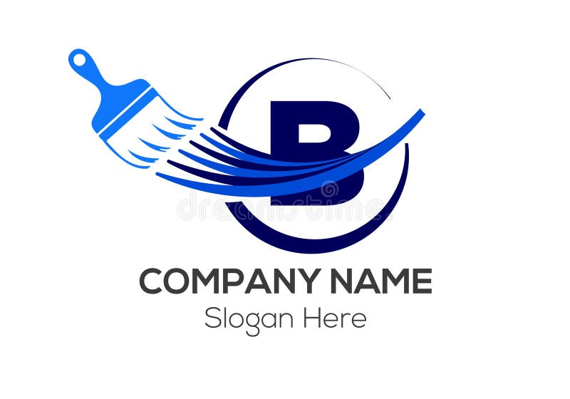 Paint Logo on Letter B Template. Paint Logo on B Letter, Initial Paint ...