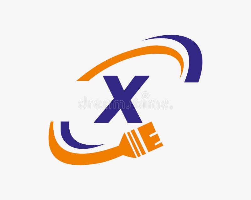 Paint Logo with X Letter Concept. X Letter House Painting Logo Design ...